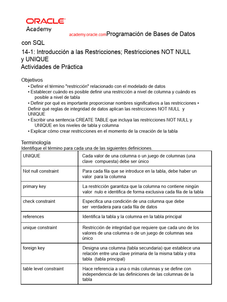 DP 14 1 Practice Esp | PDF | Informática | Software de gestión de datos