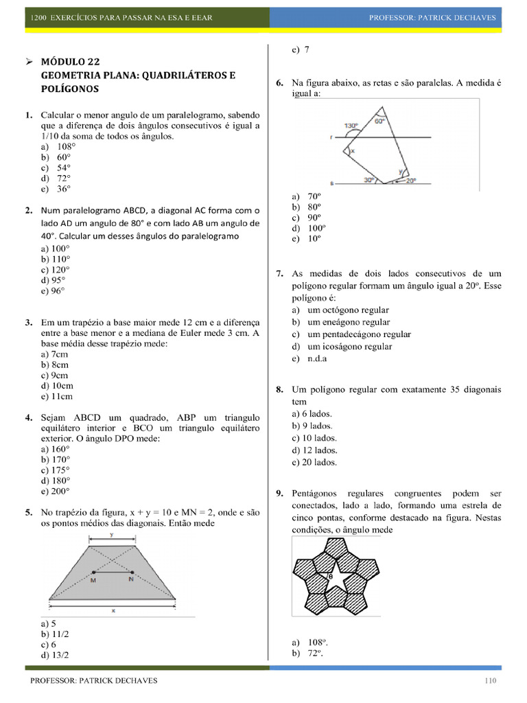 1200 Exercicios para Passar Na Esa e Eear - Matematica-1 | PDF