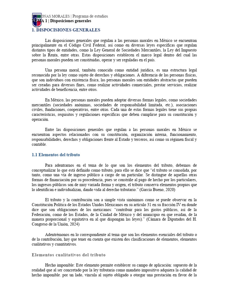 Tema 1 - Disposiciones Generales | PDF