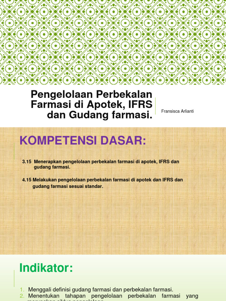 3 15 Pengelolaan Perbekalan Farmasi Di Apotek Dan Ifrs Dan Gudang