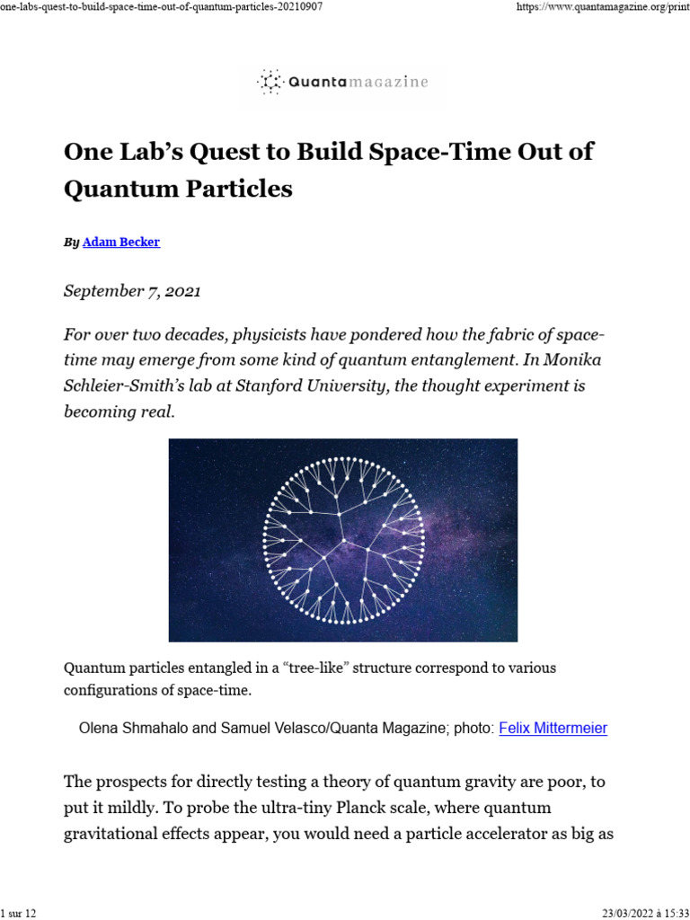 One Labs Quest To Build Space Time Out of Quantum Particles | PDF ...