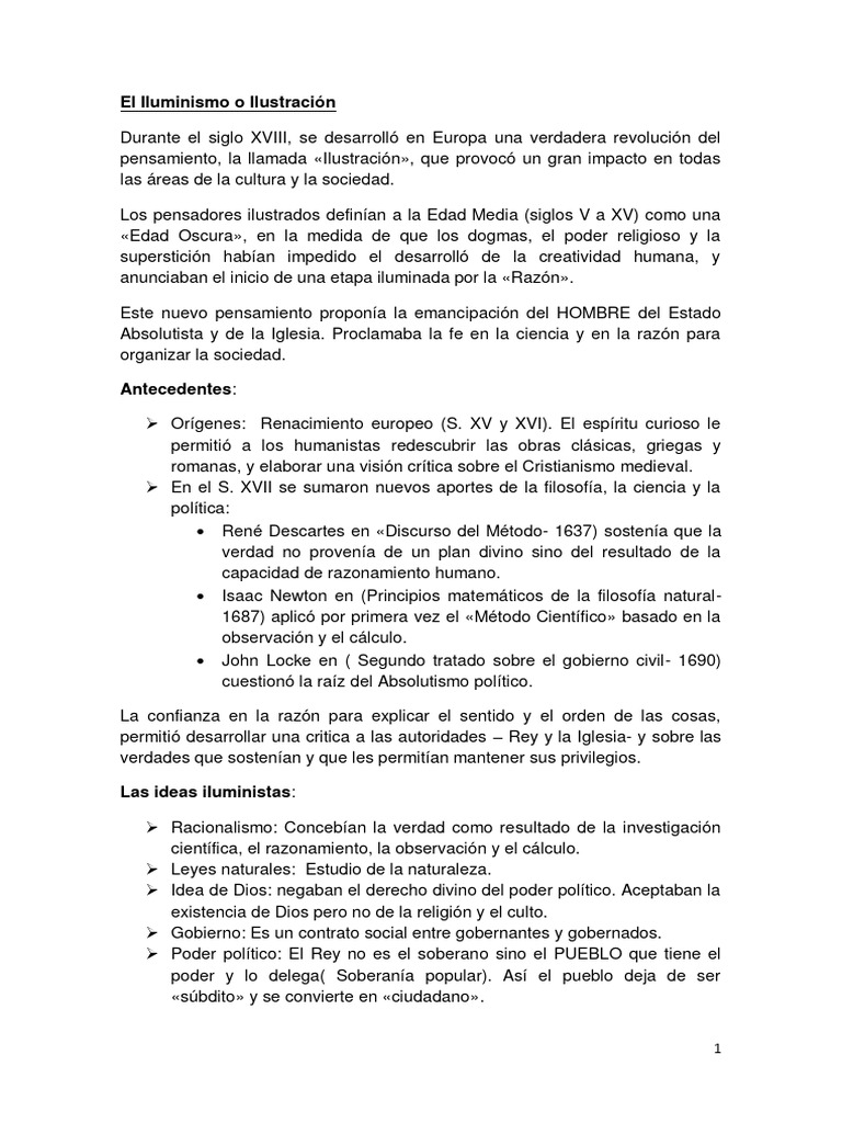 El Iluminismo 2023 | PDF | Era de iluminacion | Razón