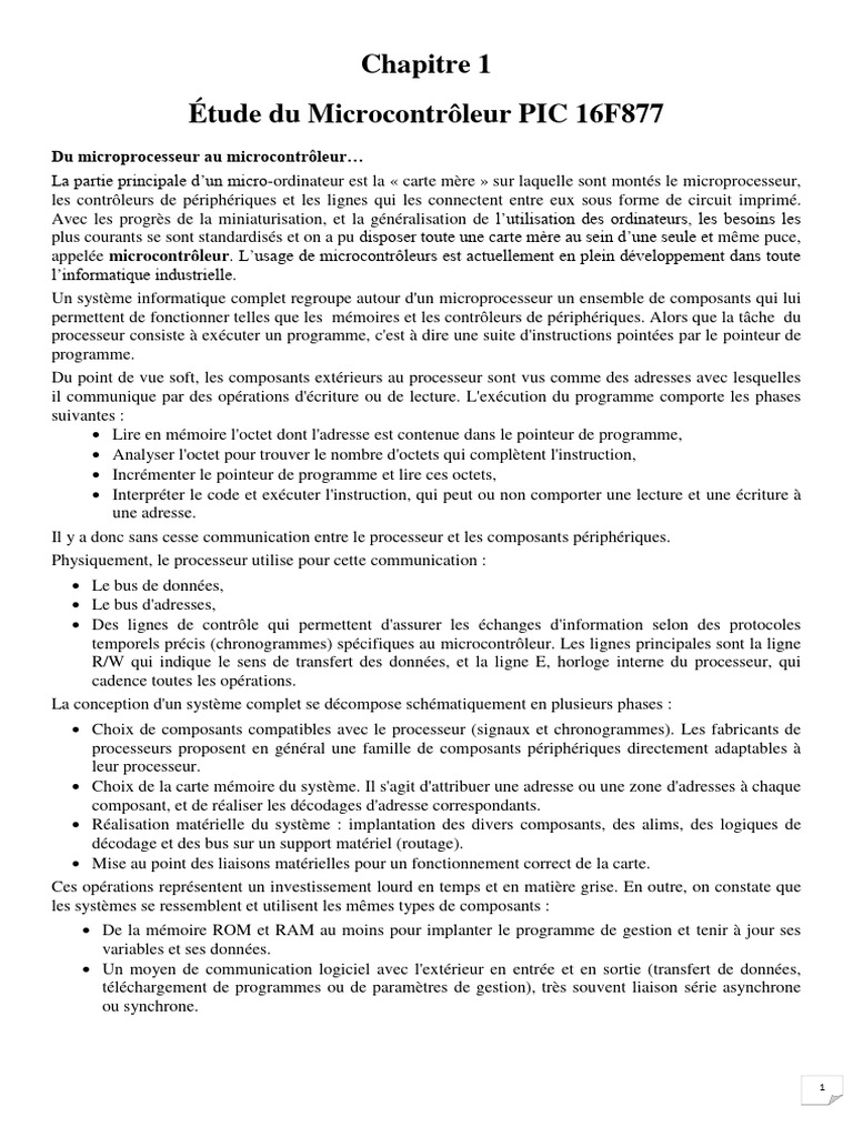 Cours Microcontrôleurrr | PDF | Microcontrôleur | Architecture ...