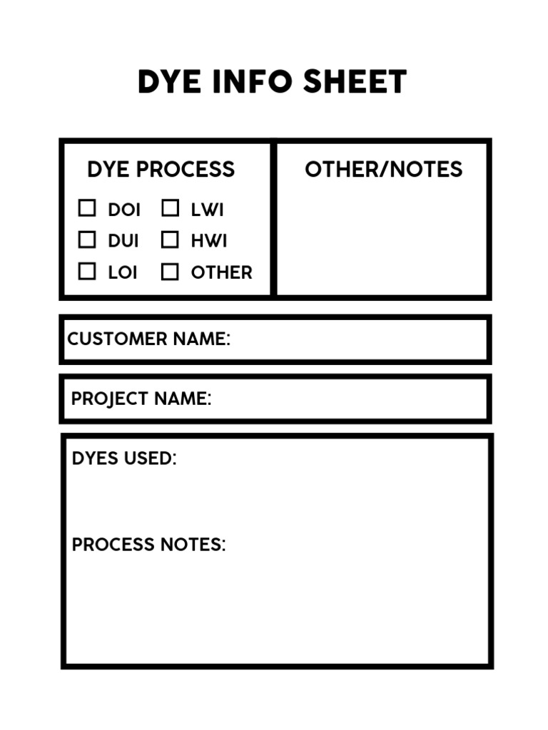 Dye Info Sheet | PDF