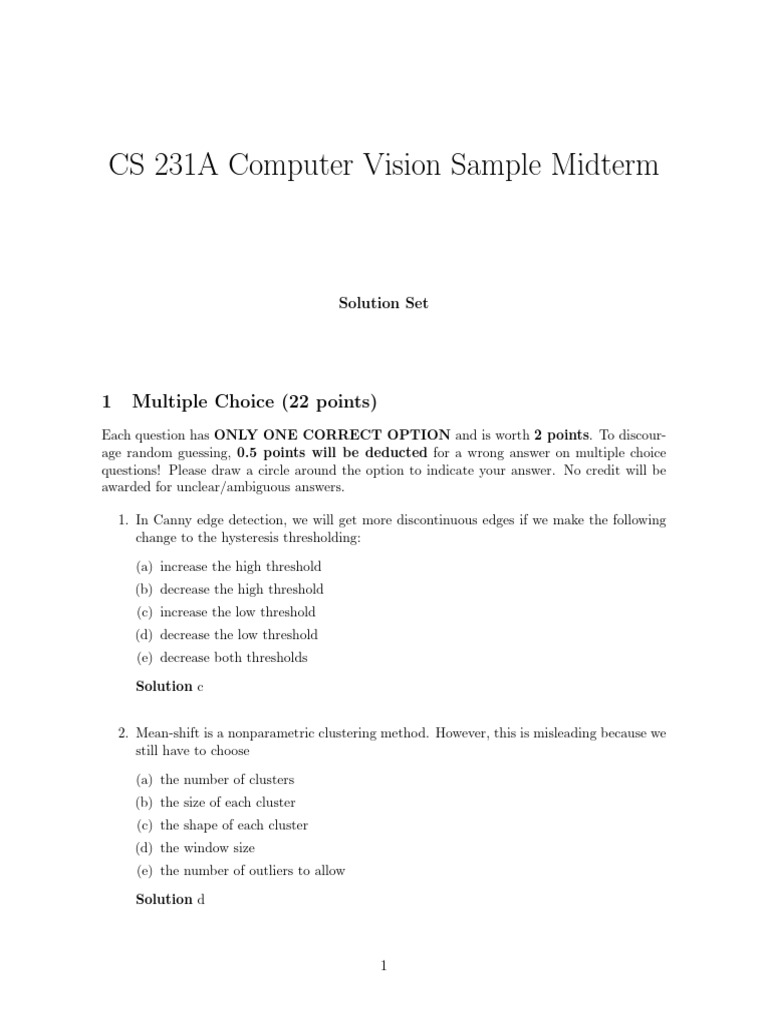 Midterm Solution | PDF | Cluster Analysis | Algorithms Midterm Solution | PDF | Cluster Analysis | Algorithms