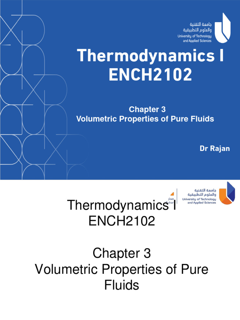 Chapter 3 Volumetric Properties of Pure Fluids UTAS | Download Free PDF | Phase (Matter) | Liquids