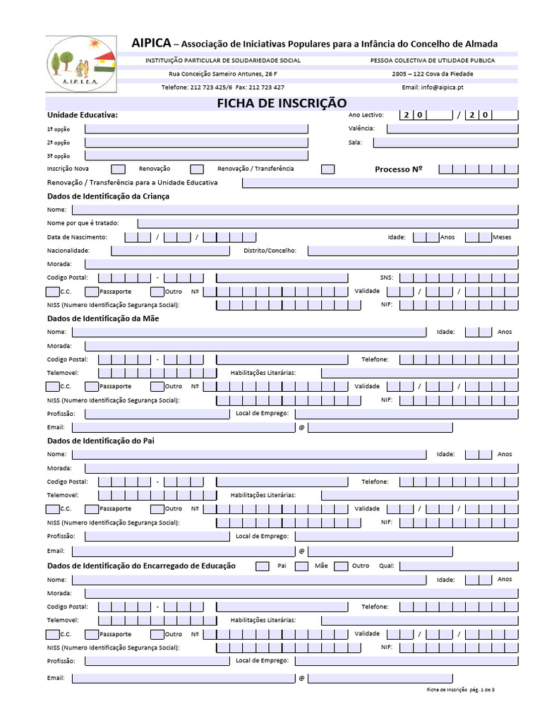 Ficha de Inscricao 2023 | PDF | Família