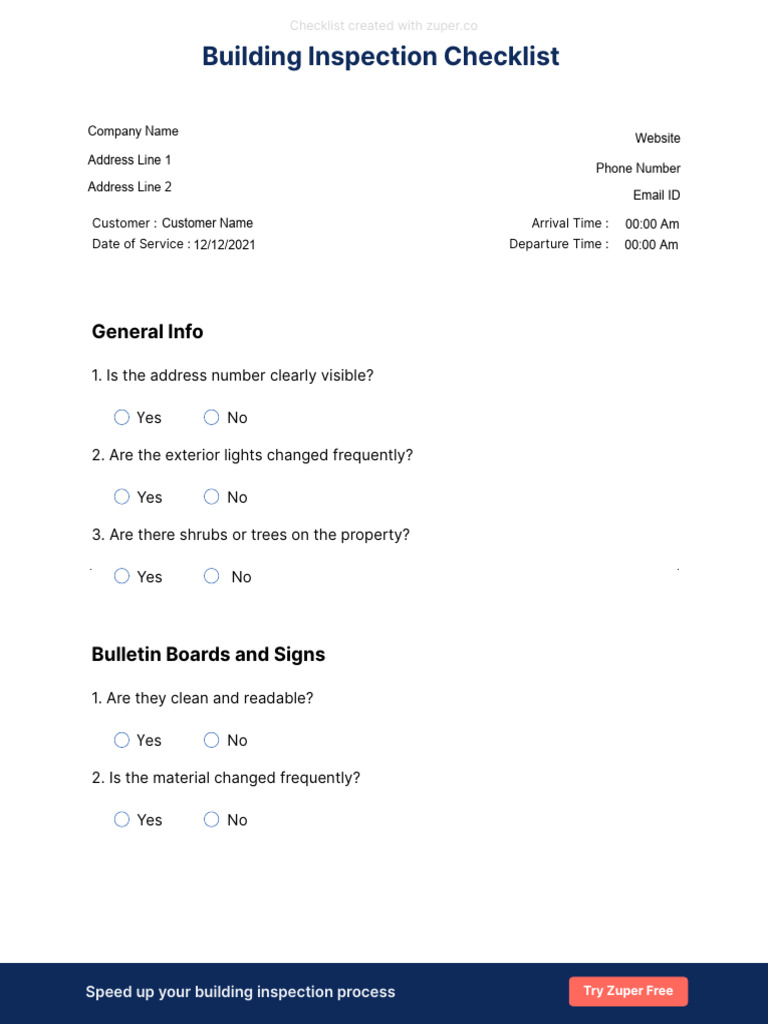 Building Inspection Checklist | PDF | Building Technology | Building ...