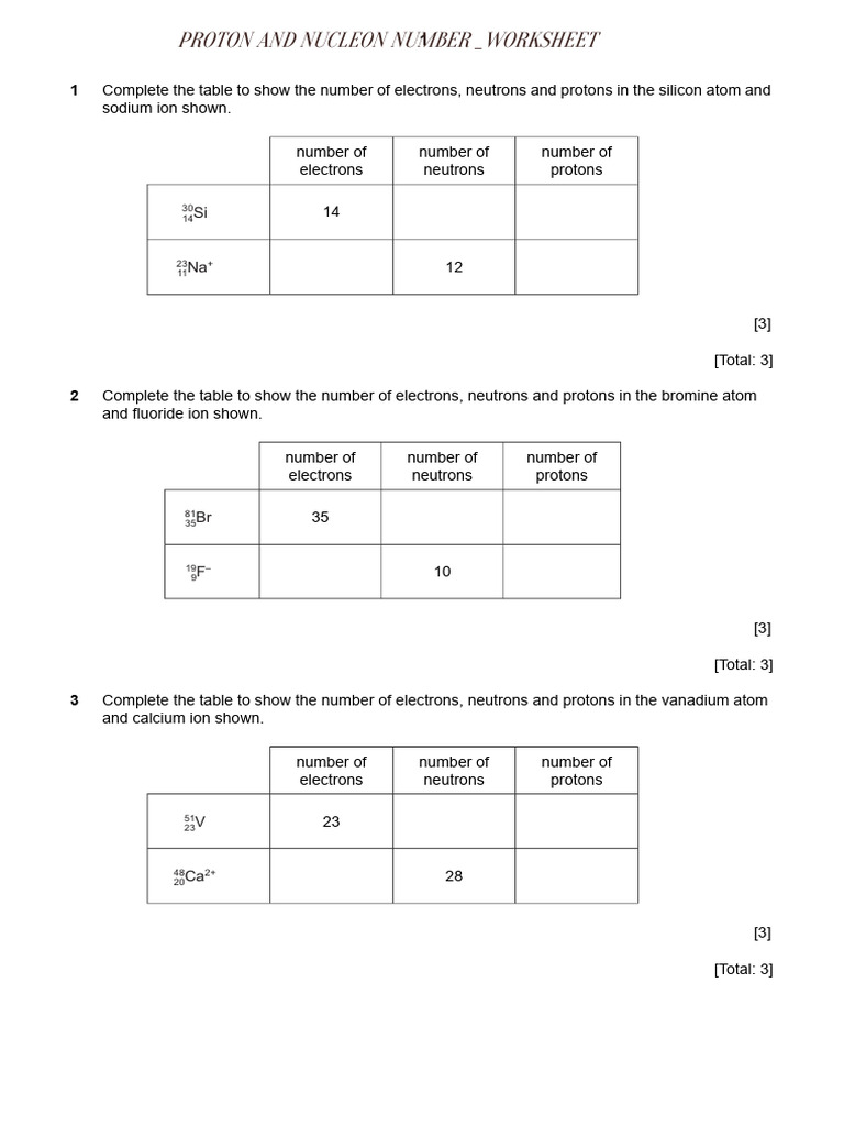 Proton and Nucleon Number Q | PDF | Atoms | Proton