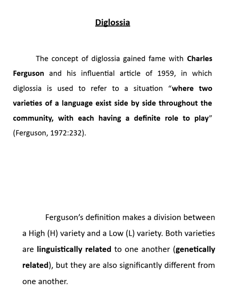 Diglossia | PDF | Linguistics | Human Communication