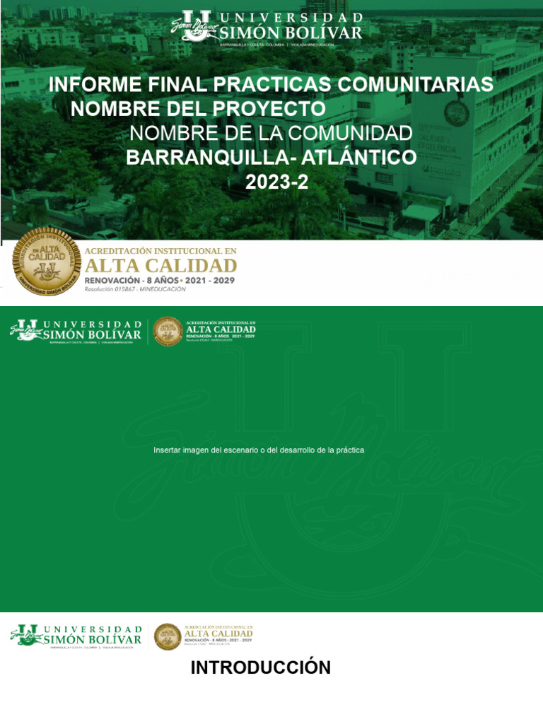 Plantilla Informe Final Comunidad 2023-2 | PDF