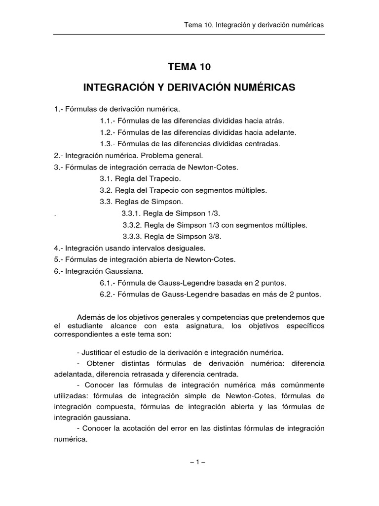 Tema 10 DEF | PDF | Integral | Matemáticas Aplicadas