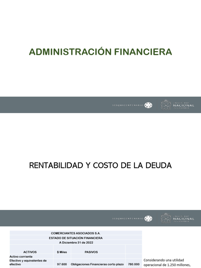 2-Costo de La Deuda, Estructura de Capital y Demas Administracion Financiera | PDF | Finanzas ...