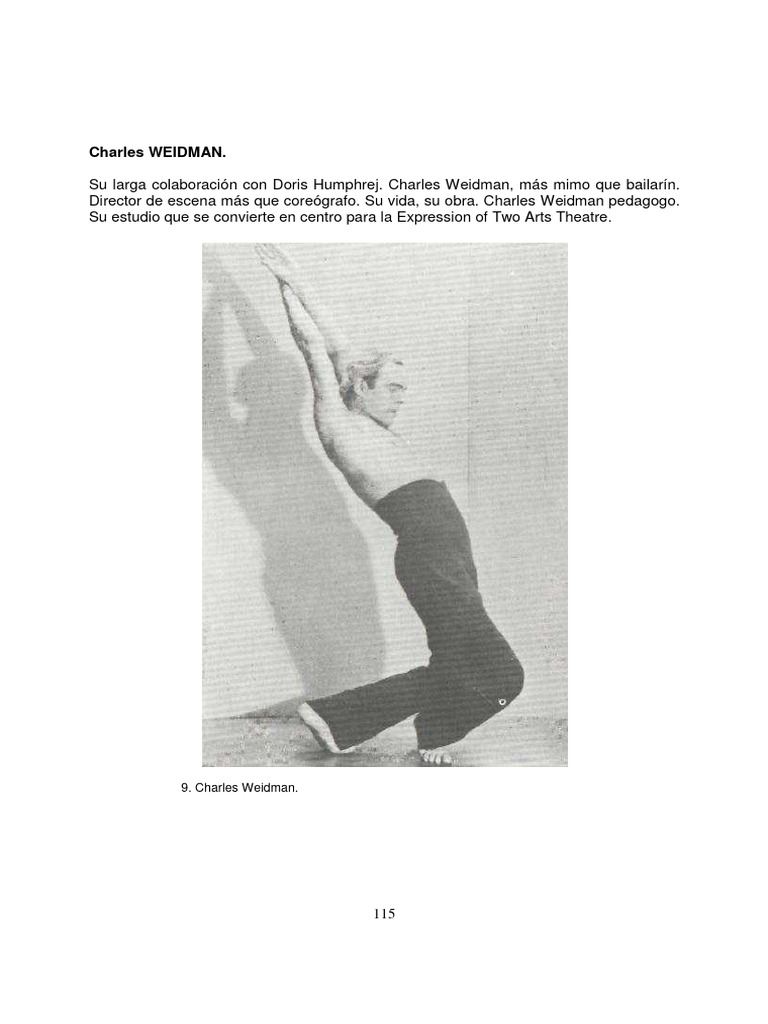 Charles Weidman: Pionero de la Danza Moderna | PDF | Bailes | Las artes ...
