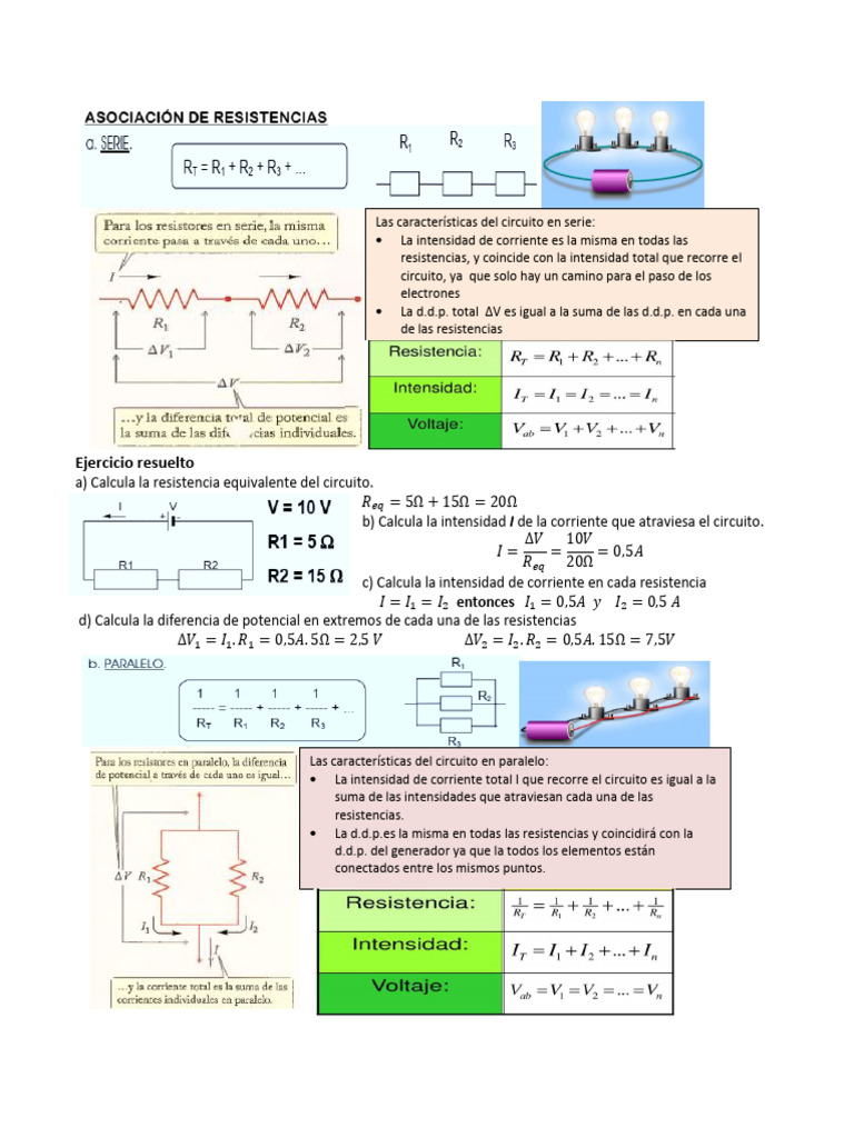 Teoria Circuitos en Serie y Paralelo | Descargar gratis PDF | Resistencia Eléctrica y ...