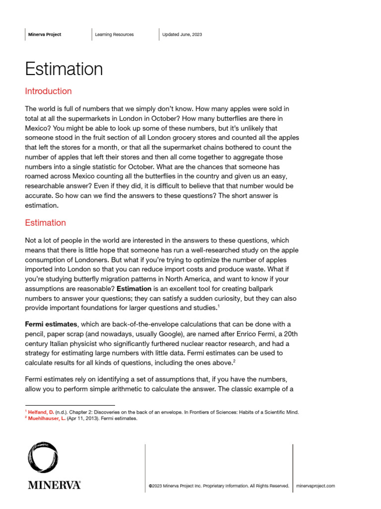 Estimation | PDF | Applied Mathematics | Mathematics