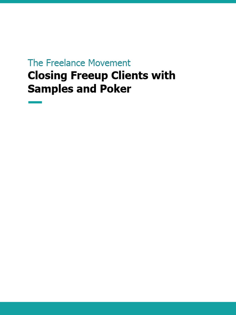 Closing Clients with Poker Strategy | PDF | Poker | Gambling