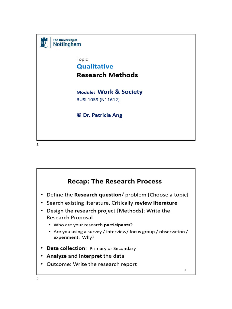 L2- Qualitative Research methods | PDF | Qualitative Research | Focus Group