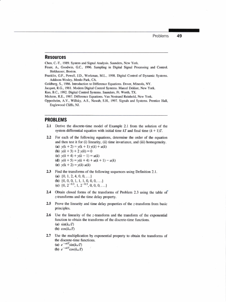 Module 3 - Digital Control Systems Problems | Download Free PDF | Function (Mathematics ...