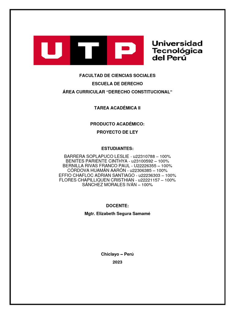 Proyecto de Ley Final | PDF | Invalidez | Accesibilidad