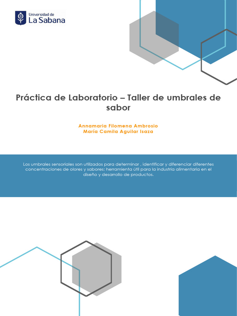 04 - Práctica de Laboratorio - Taller de Umbrales de Sabor | PDF