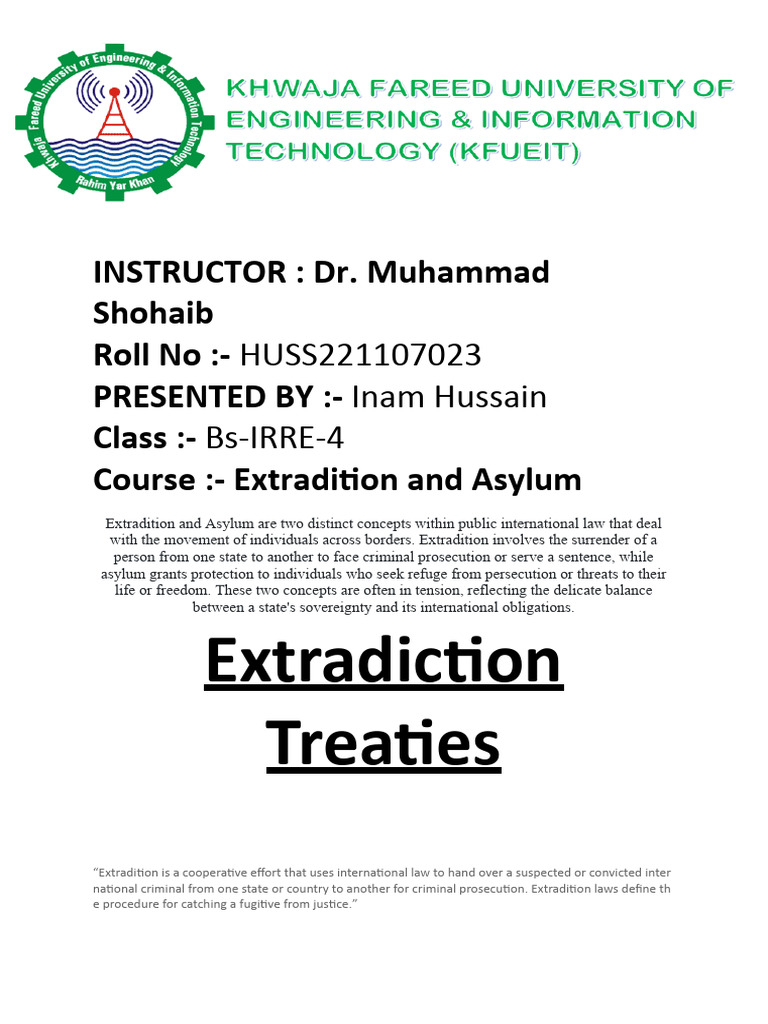 Huss2211 Shoaib | PDF | Refugee | Extradition