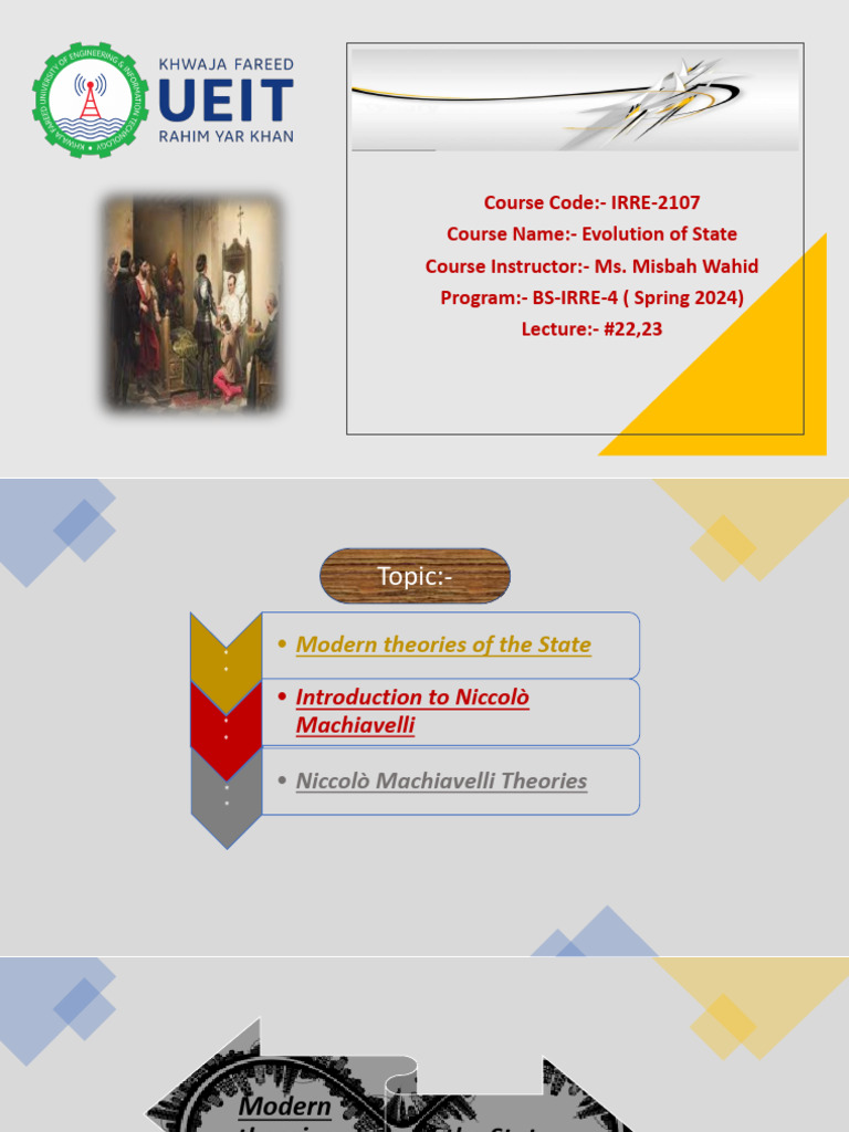 Lecture #22,23 | PDF | Niccolò Machiavelli | The Prince