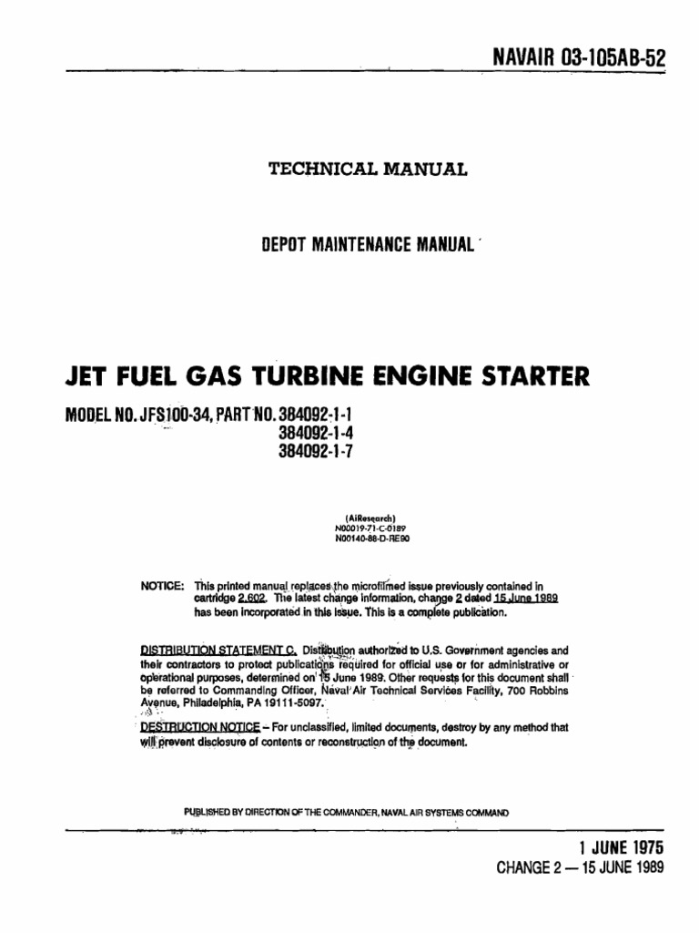 JFS10 Jet Fuel Engine Starter Manual | PDF | Jet Engine | Vehicle ...