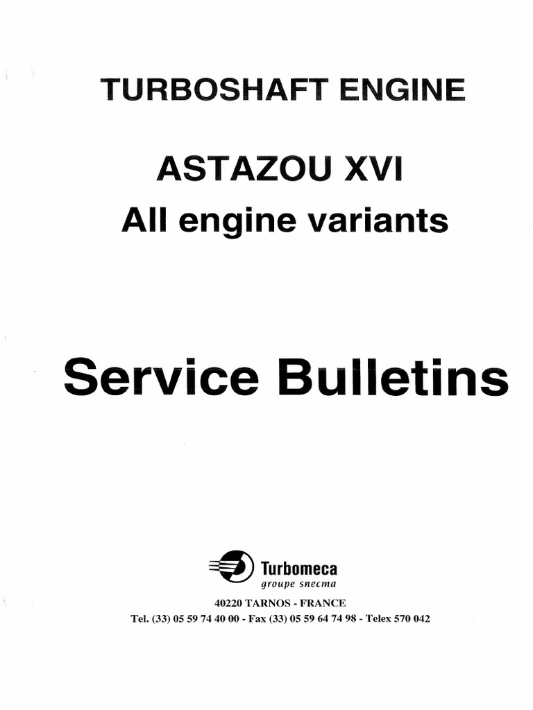 Service Bulletins Astazou | PDF