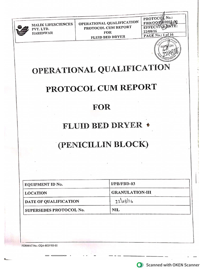 OQ Report of FBD | PDF
