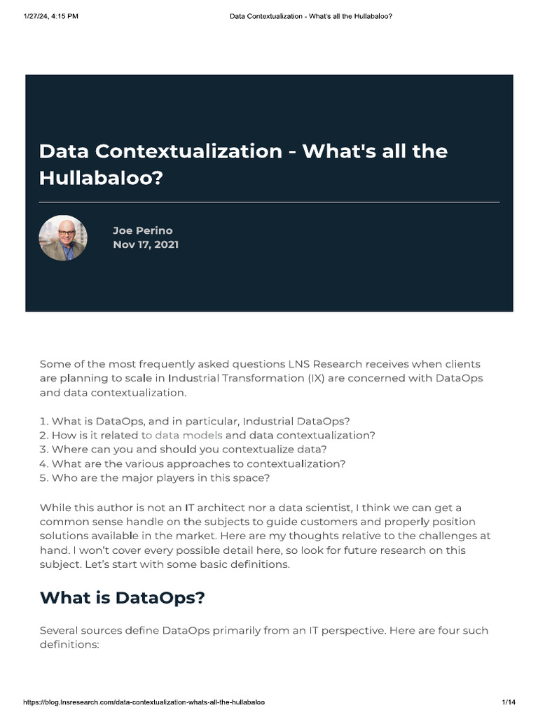 Data Contextualization | PDF