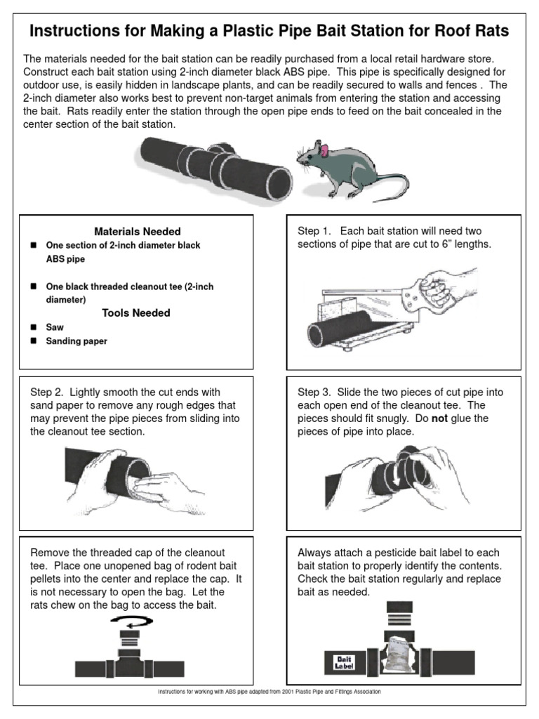 Instructions Making Plastic Pipe Bait Station Roof Rats | PDF | Pipe ...