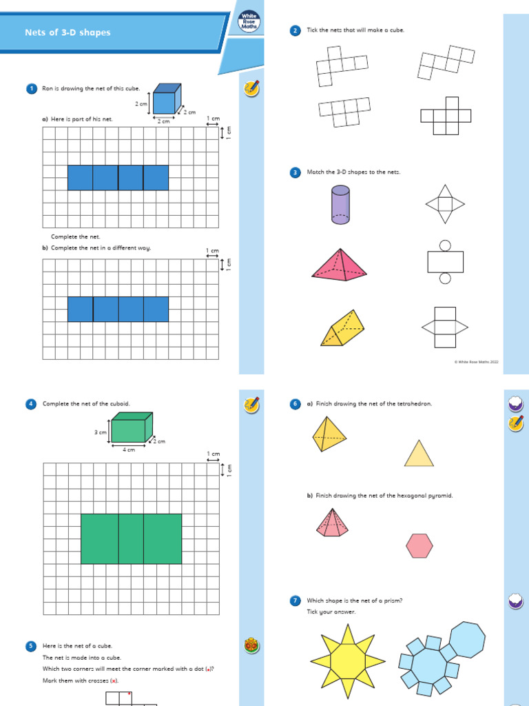 WO11 Nets of 3D Shapes 2022 | PDF | Home & Garden