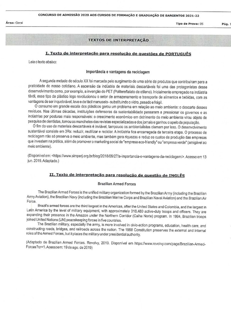 Provas ESA 2020 - 2022 | PDF