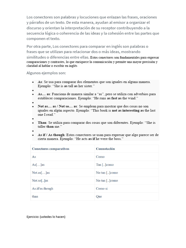 Conectores para Comparar | PDF | Linguistics | Semantics