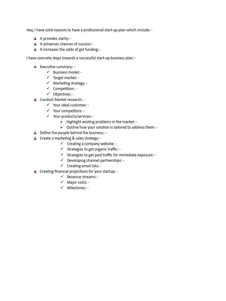 Essential Steps for a Startup Plan | PDF | Career & Growth | Business