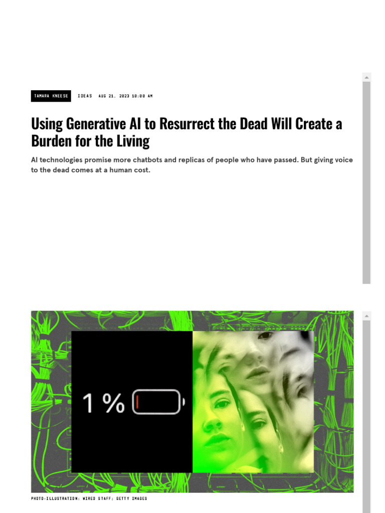 Using Generative AI To Resurrect The Dead | PDF | Artificial ...