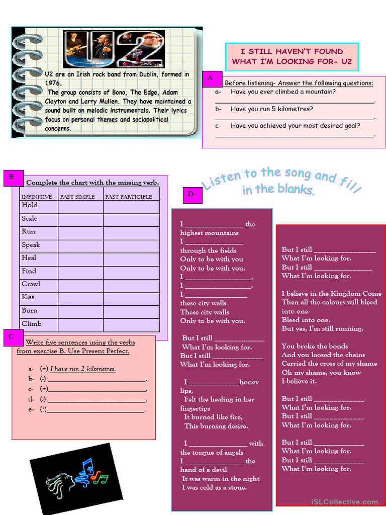 Present Perfect - Song | PDF | Verb | Syntax
