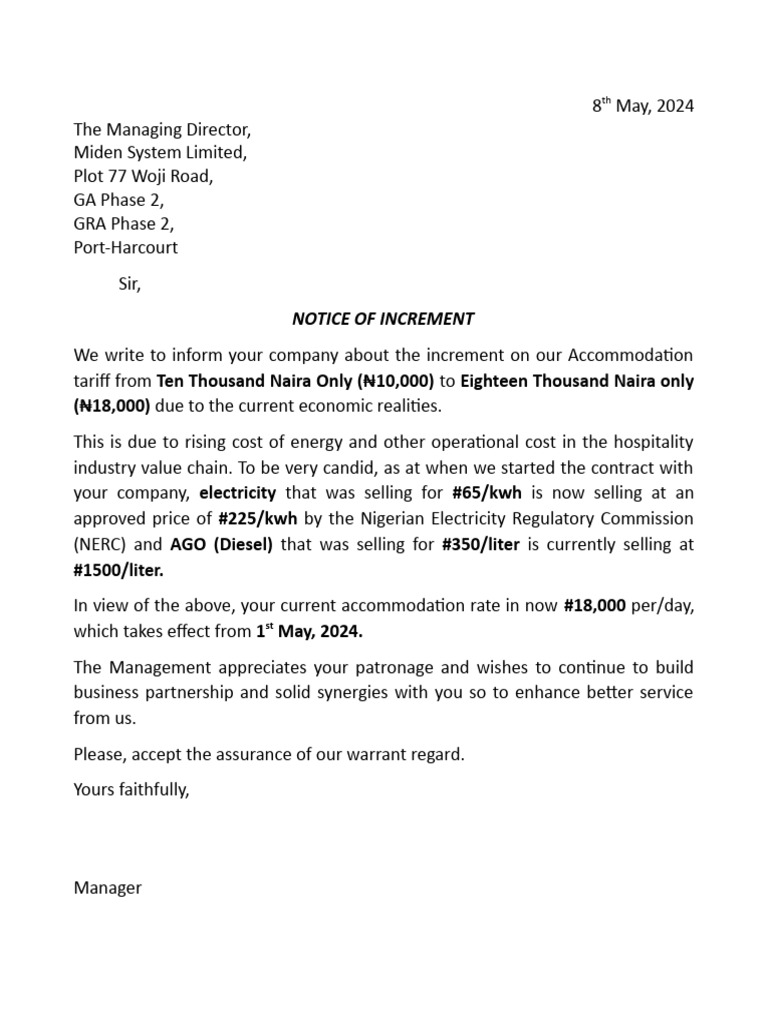 Notice of Increment | PDF