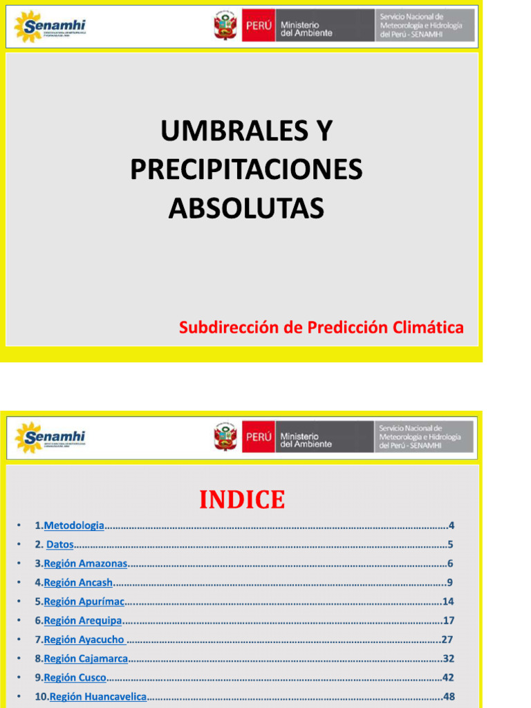 Umbrales y Precipitaciones Absolutas Peru | PDF