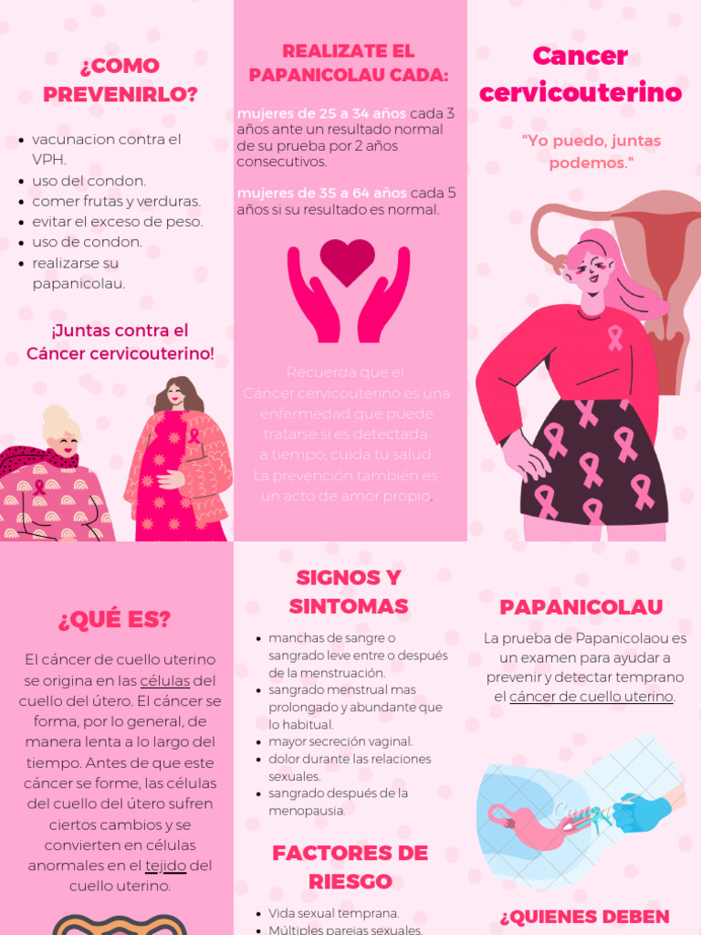 Cáncer Cervicouterino (Triptico) | PDF | Cáncer de cuello uterino | Causas de la muerte
