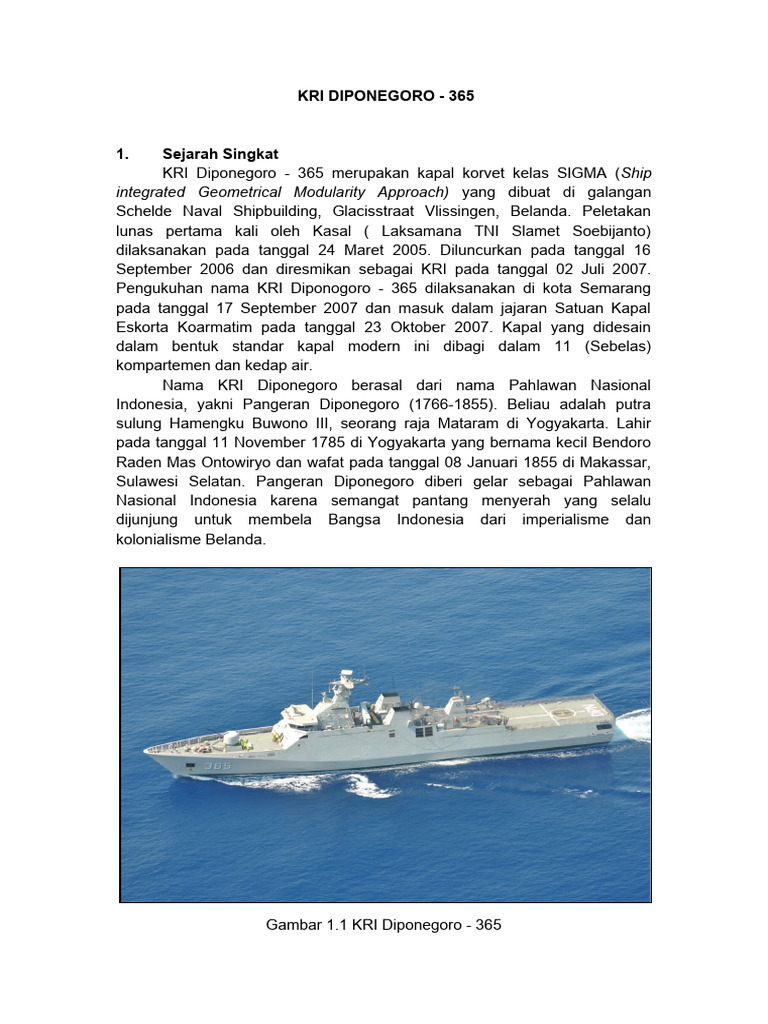 Sejarah KRI Diponegoro-365 | PDF