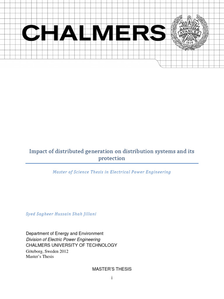 Master Thesis Impact Of Distributed Generation On Distribution Systems And Its Protection Pdf
