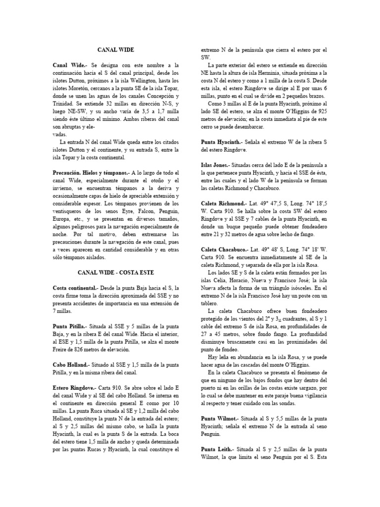 Descripción del Canal Wide | PDF | Ciencias de la Tierra | Geografía Física