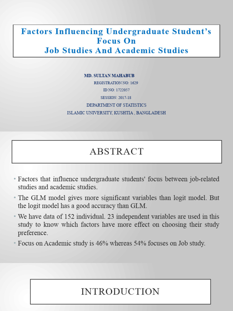 Presentation For Project | PDF | Logistic Regression | Applied Mathematics