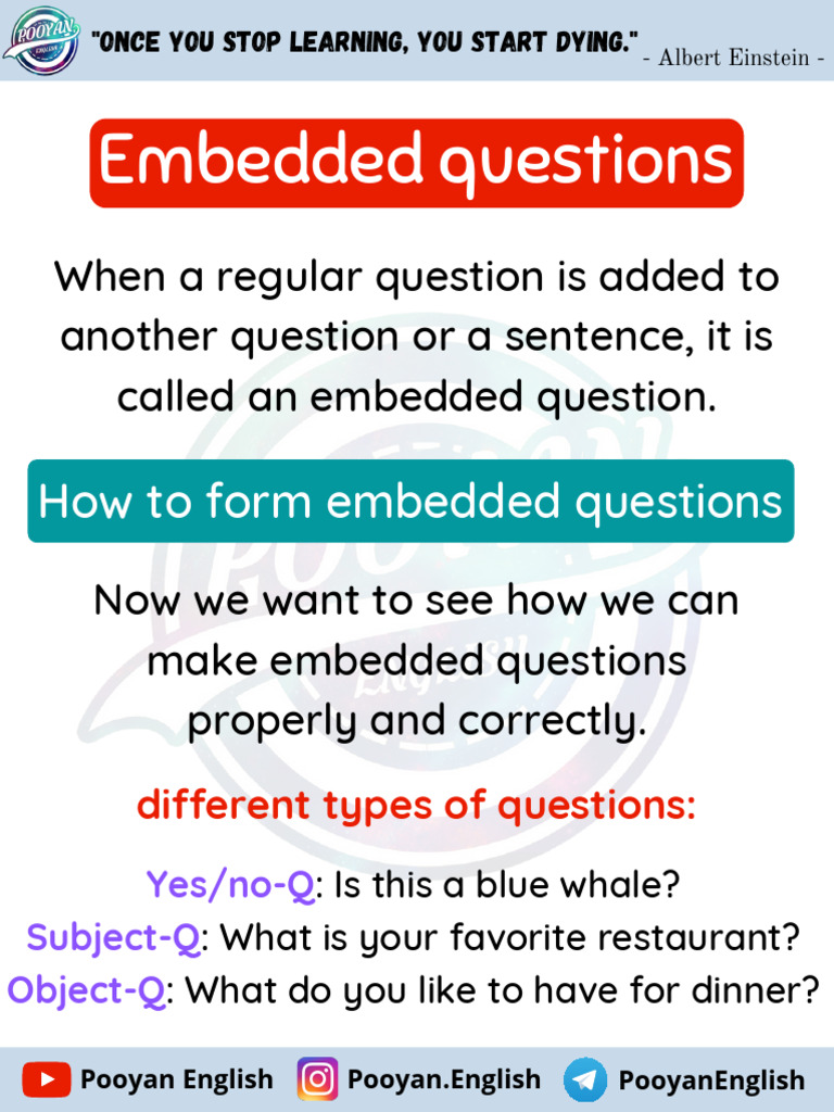 Embedded Questions | PDF | Verb | Question