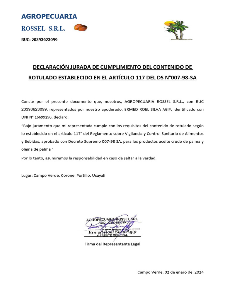 Declar Jurada | PDF | Finanzas y dinero | Derecho