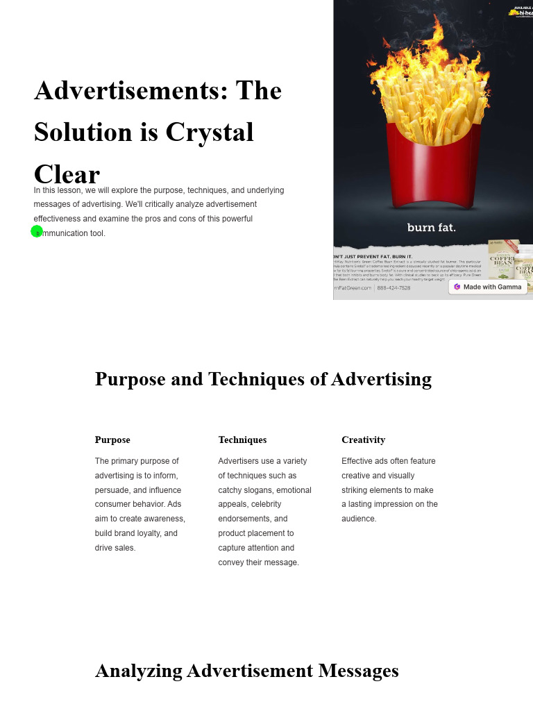 Advertisements The Solution Is Crystal Clear | PDF | Advertising | Brand