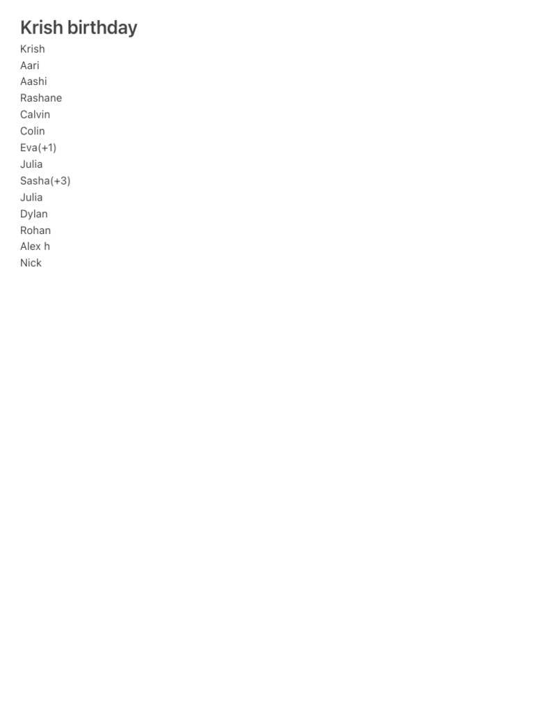 Krish Birthday | PDF