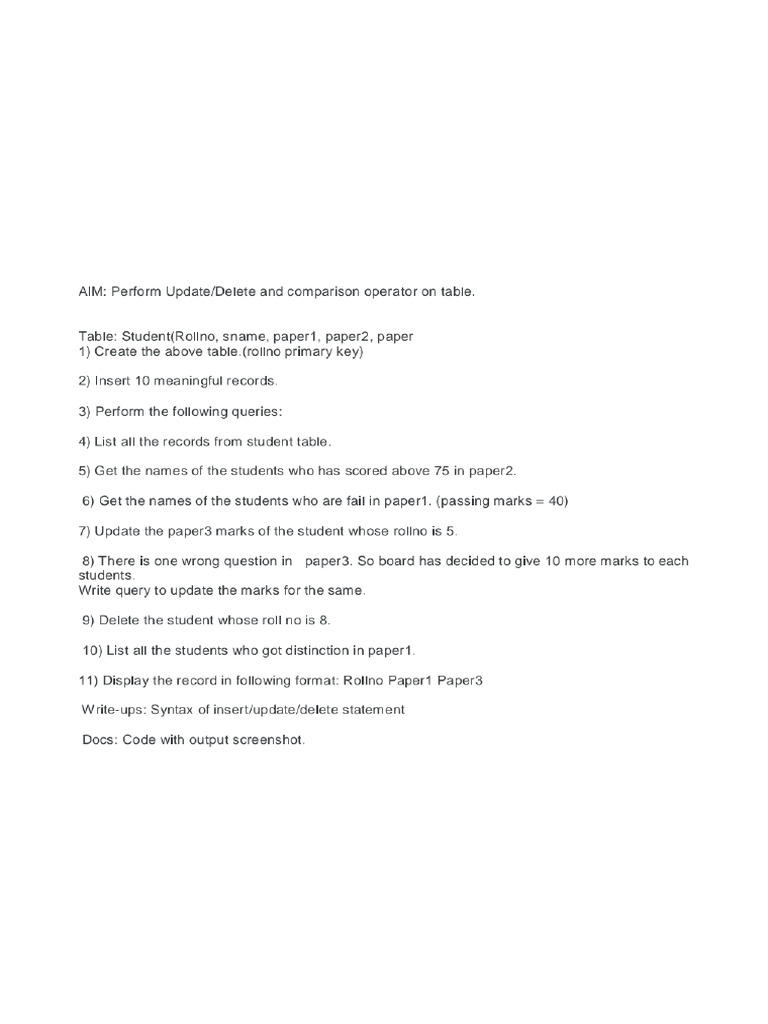 DBMS 3 Practical | PDF